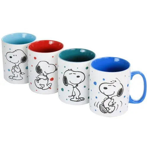 PEANUTS Freckled Joy 15oz Stoneware 4 Piece Mug Set