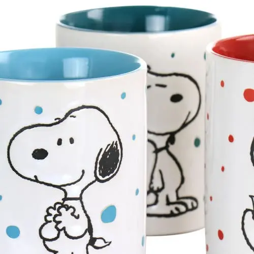 PEANUTS Freckled Joy 15oz Stoneware 4 Piece Mug Set