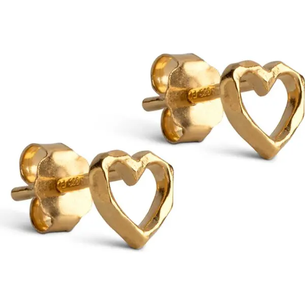 ENAMEL COPENHAGEN Organic Heart Stud Earrings - Gold