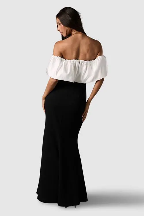 Coast Bardot Rose Detail Maxi Dress - Mono