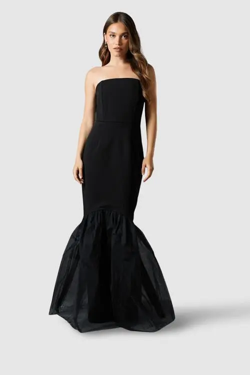 Coast Strapless Fishtail Maxi Dress - Black
