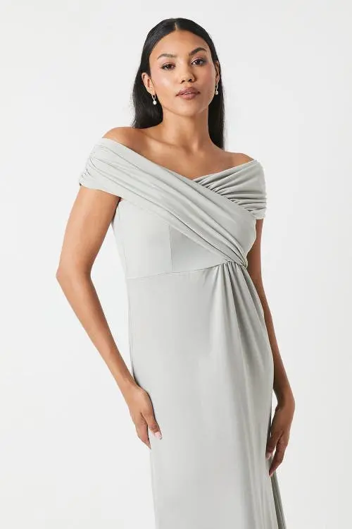 Coast Bardot Ruched Jersey Maxi Dress