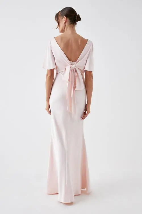 Coast Tie Back Satin Maxi Dress