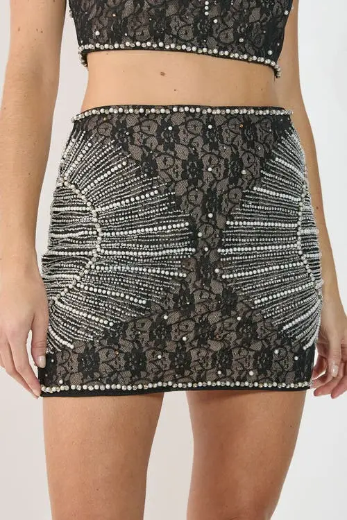 Nasty Gal Embellished Sequin Mini Skirt