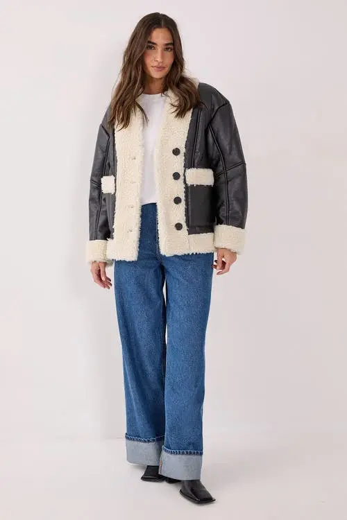 Nasty Gal Borg Bonded Aviator Jacket