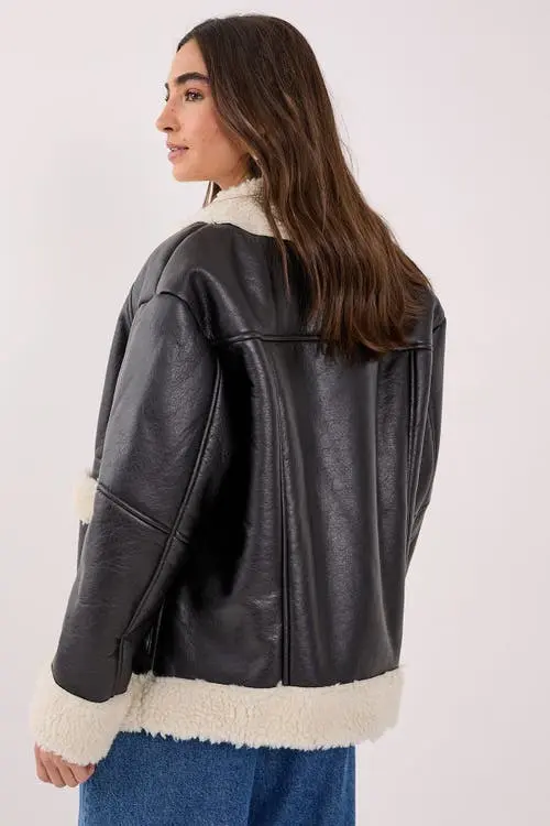 Nasty Gal Borg Bonded Aviator Jacket