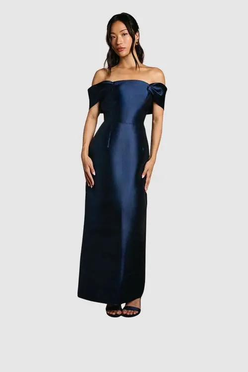 Coast Honoured Twill Bardot Maxi Dress - Navy
