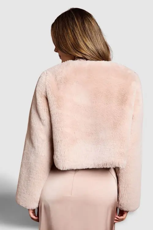 Coast Faux Fur Jacket - Blush