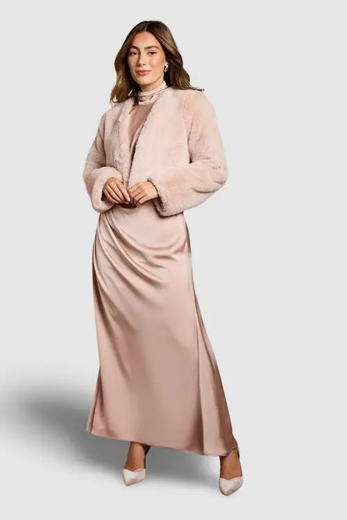 Coast Faux Fur Jacket - Blush