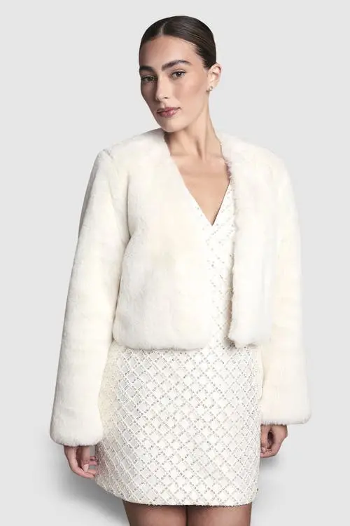 Coast Faux Fur Jacket - Ivory