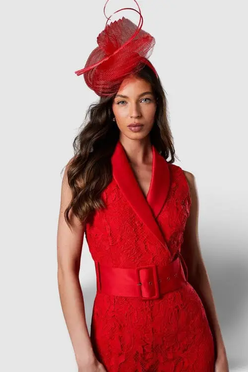 Coast Lisa Lace Belted Jumpsuit