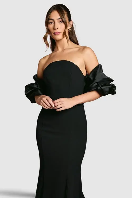Coast Puff Sleeve Bardot Fishtail Maxi Dress