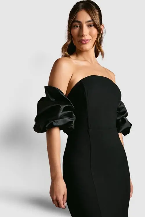 Coast Puff Sleeve Bardot Fishtail Maxi Dress
