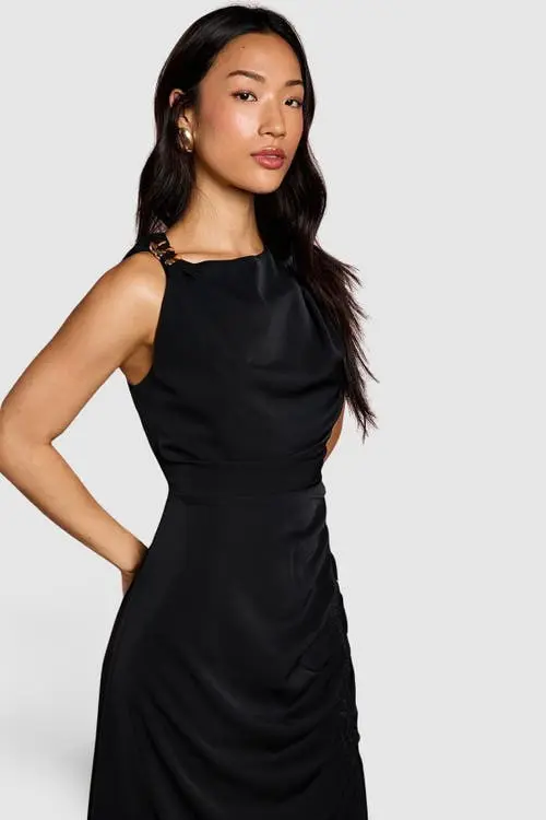 Coast Ruched Side Split Maxi Dress