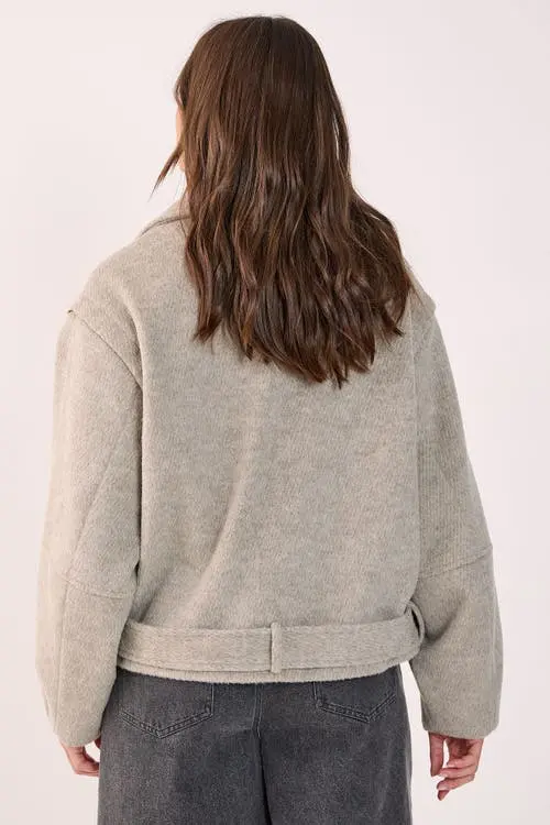 Nasty Gal Oversized Brushed Belted Biker Jacket