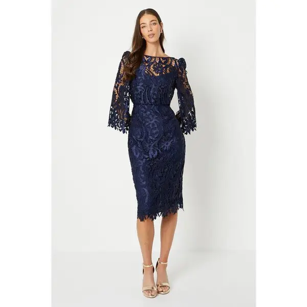 Coast Lace Midi Dress - Navy