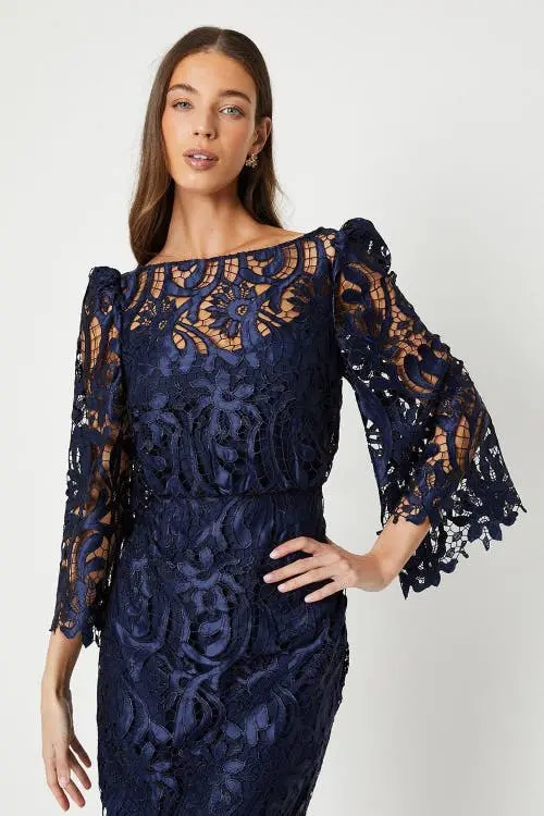 Coast Lace Midi Dress - Navy