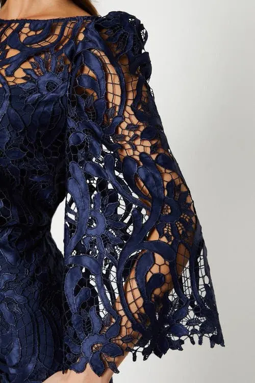 Coast Lace Midi Dress - Navy