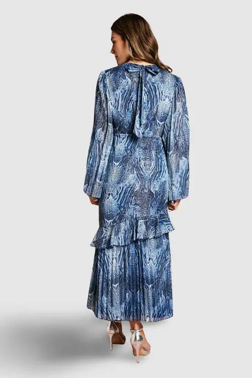 Coast Flared Sleeve Animal Print Midi Dress