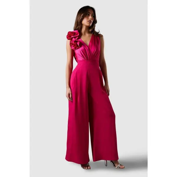 Coast Corsage Cowl Back Jumpsuit - Pink