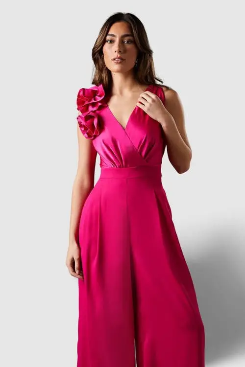 Coast Corsage Cowl Back Jumpsuit - Pink