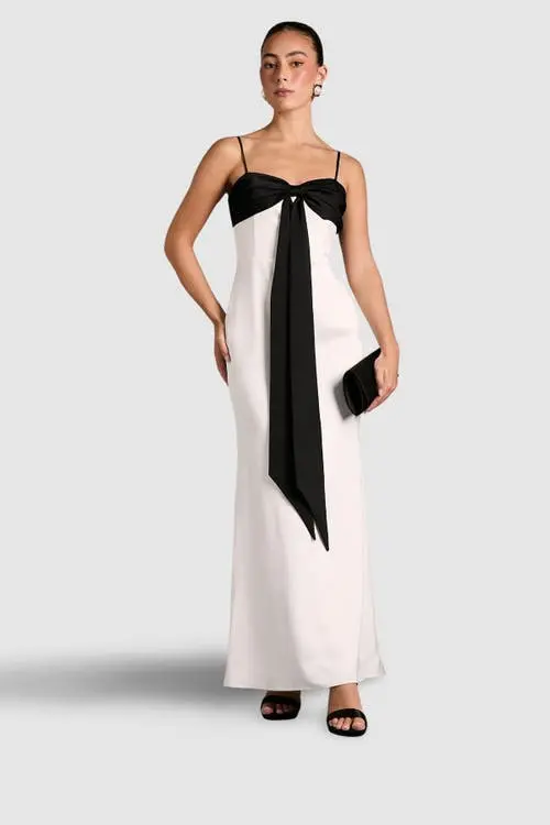 Coast Monochrome Bow Detail Maxi Dress - White