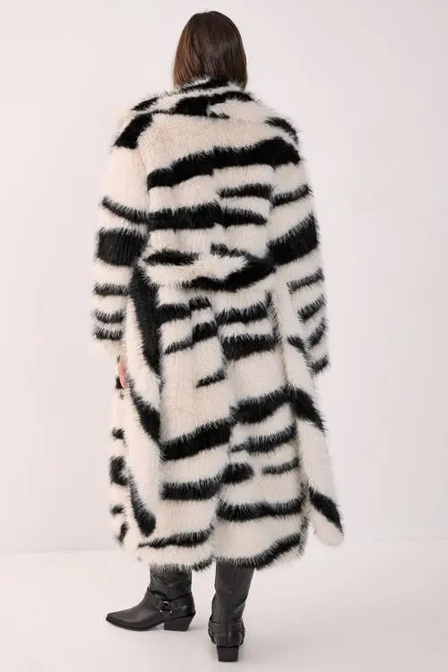 Nasty Gal Faux Fur Collared Longline Coat