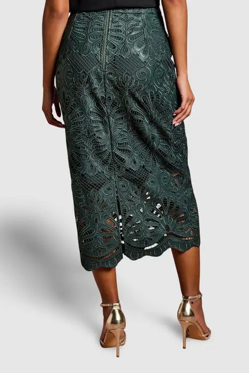 Coast Petite Lace Pencil Midi Skirt