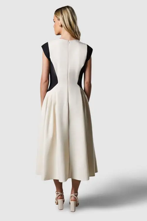 Coast Petite Crepe Color Block Midi Dress