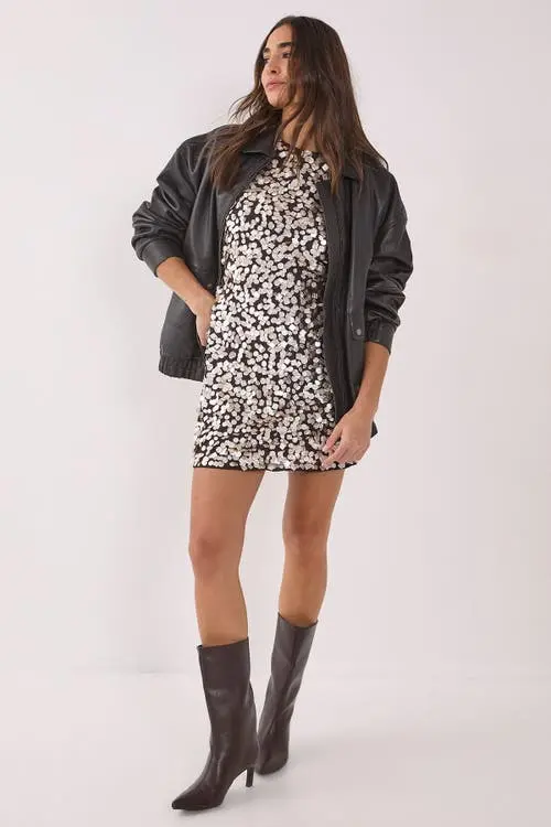 Nasty Gal Hand Embellished Cap Sleeve Mini Dress