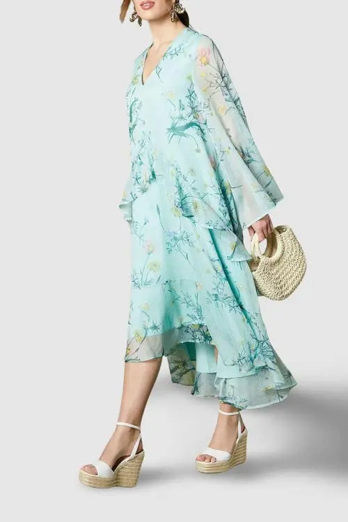 Coast Volume Frill Maxi Dress