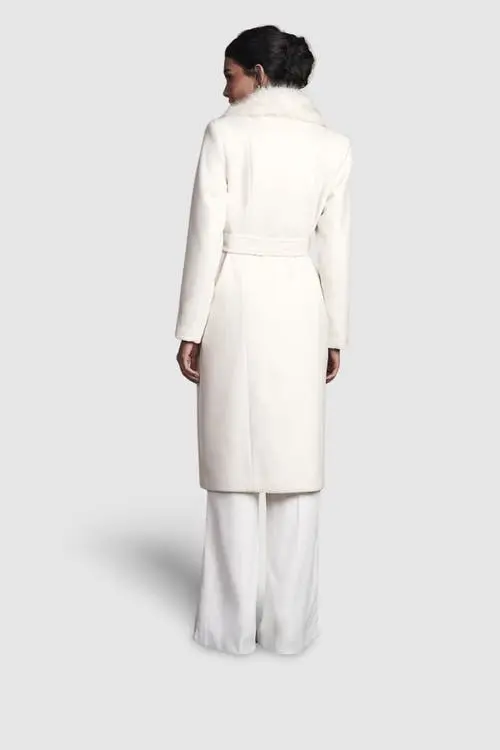 Coast Faux Fur Collar Belted Midi Coat