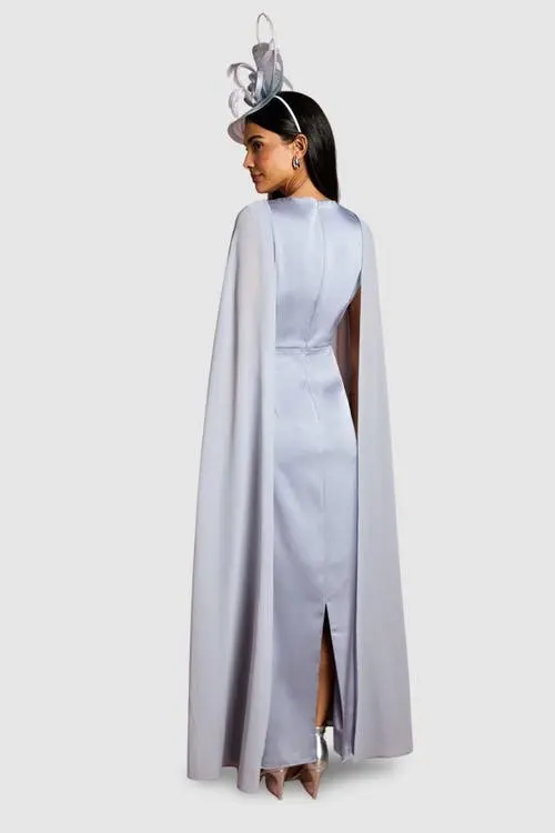 Coast Sleeveless Cape Maxi Dress - Pale Blue