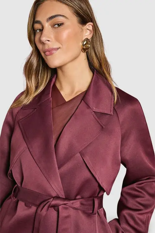 Coast Satin Belted Trench Coat