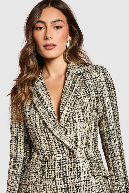 Coast Sequin Tweed Fitted Blazer