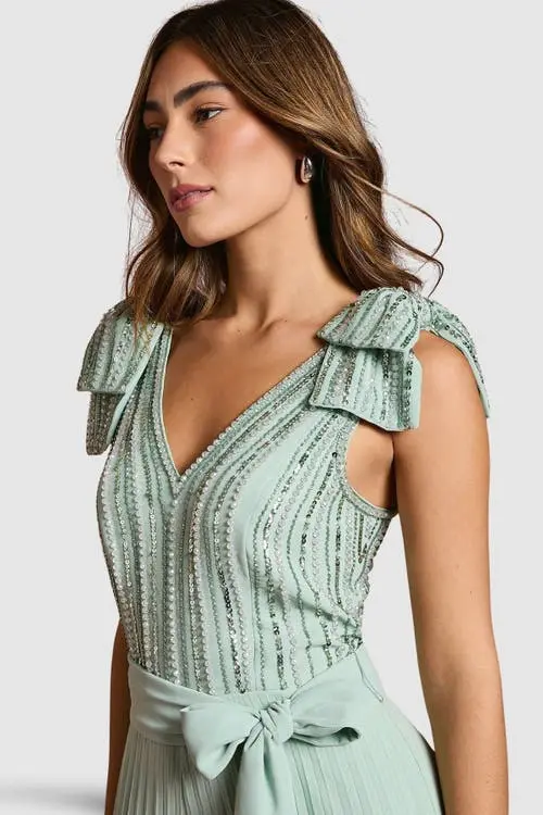 Coast Embellished Bow Shoulder Jumpsuit