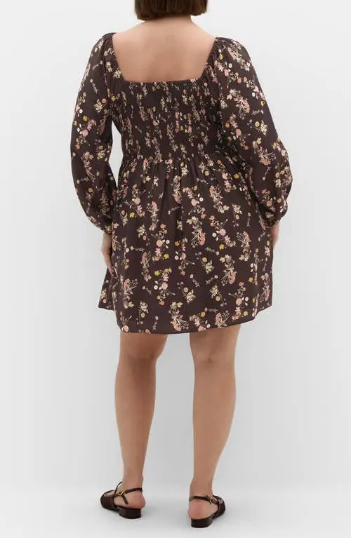 City Chic Floral Long Sleeve Mini Dress