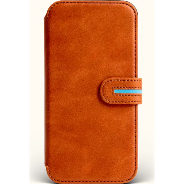 BLUEBONNET The Executive Leather Iphone 17 Pro Folio Case - Tuscan Tan