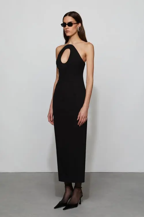 ET OCHS Emmeline Sculptural Bust Cutout Midi Dress