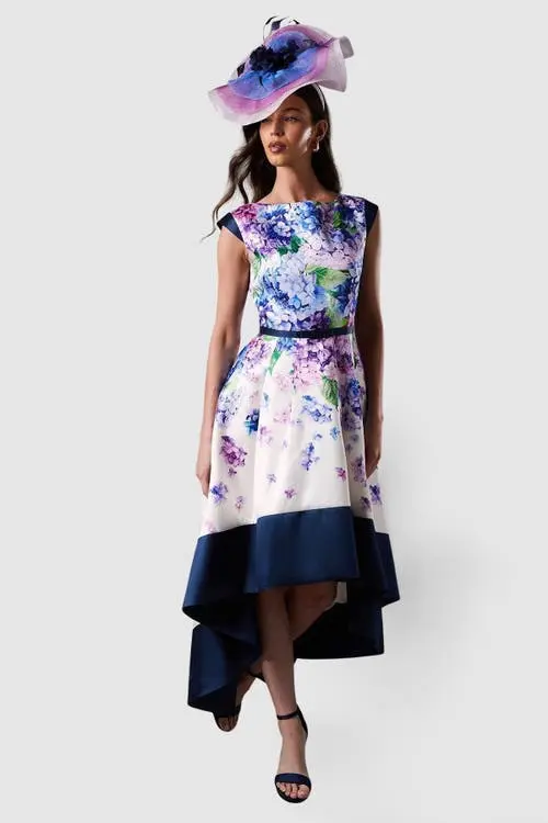 Coast Twill Floral High-low Midi Dress - Multi