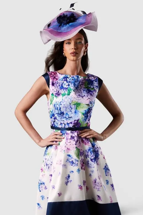 Coast Twill Floral High-low Midi Dress