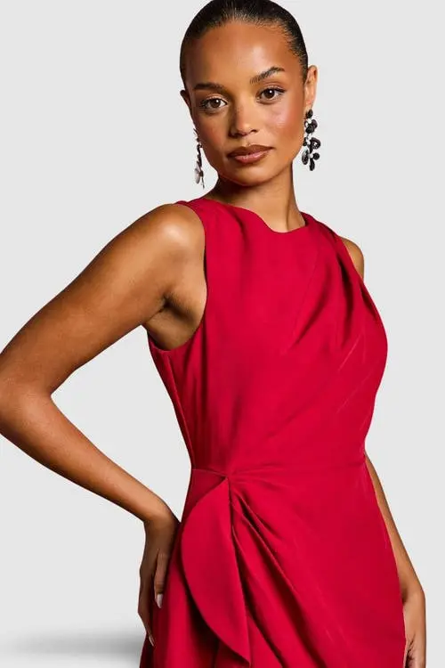 Coast Petite Crepe Ruffle Low Back Dress