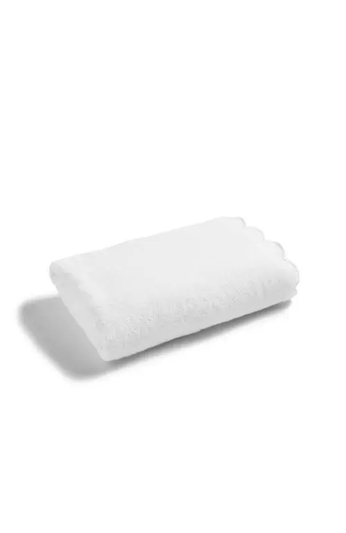 CHRISTY Scallop Edge Luxury Turkish Cotton Bath Towels - White