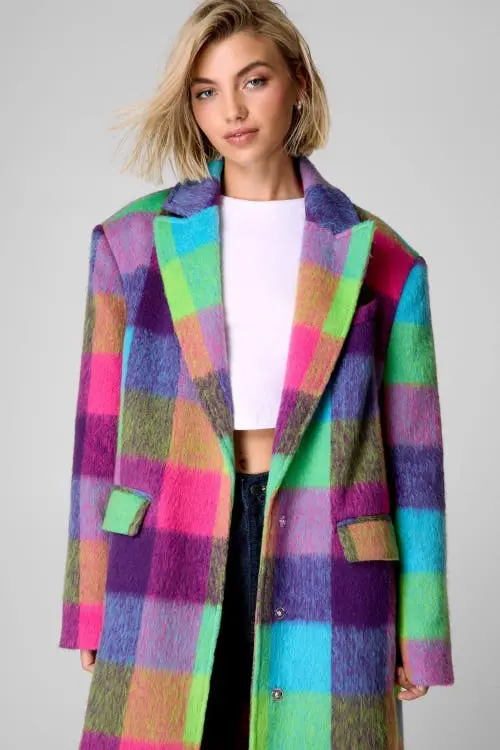Nasty Gal Check Tailored Coat