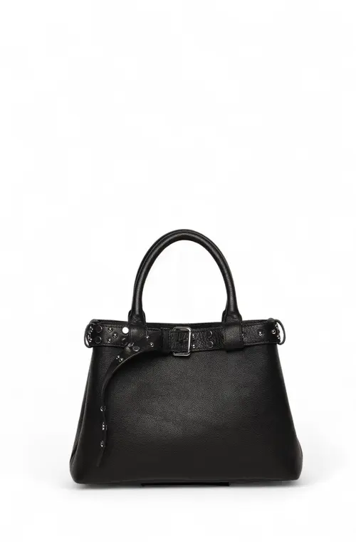 Walter Baker Brooks Studded Leather Satchel - Black