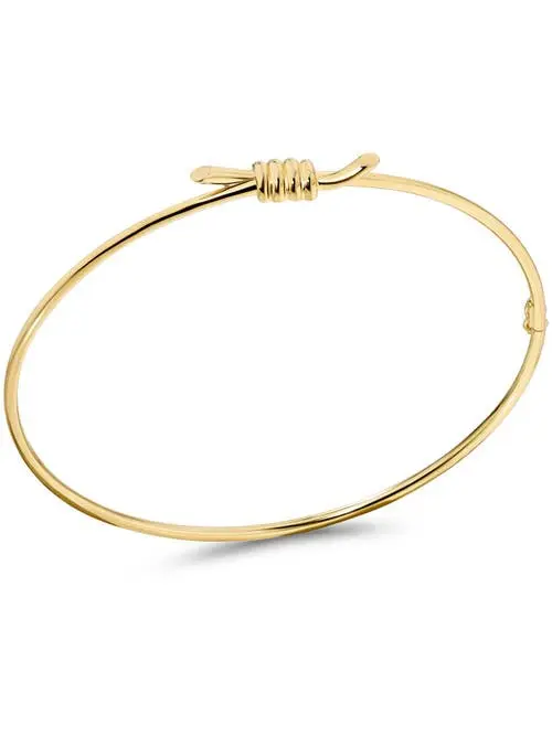 DEVATA 14k Gold Love Knot Bangle Bracelet