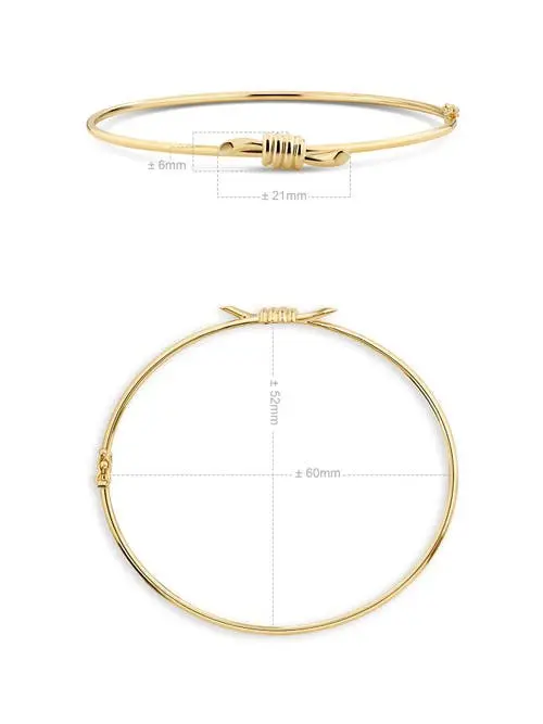 DEVATA 14k Gold Love Knot Bangle Bracelet