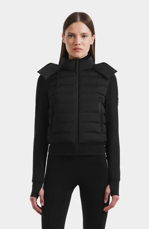 Rudsak Cassa Light Down & Neoprene Crop Jacket - Black