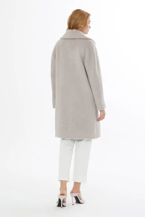 GIZIA Notch Lapel Wool Mohair Blend Jacket