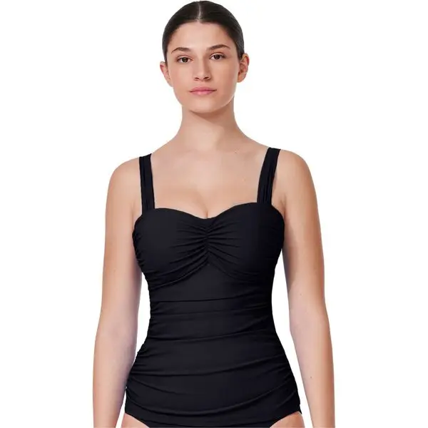 GOTTEX Tutti Frutti Underwire D-cup Tankini Top - Black